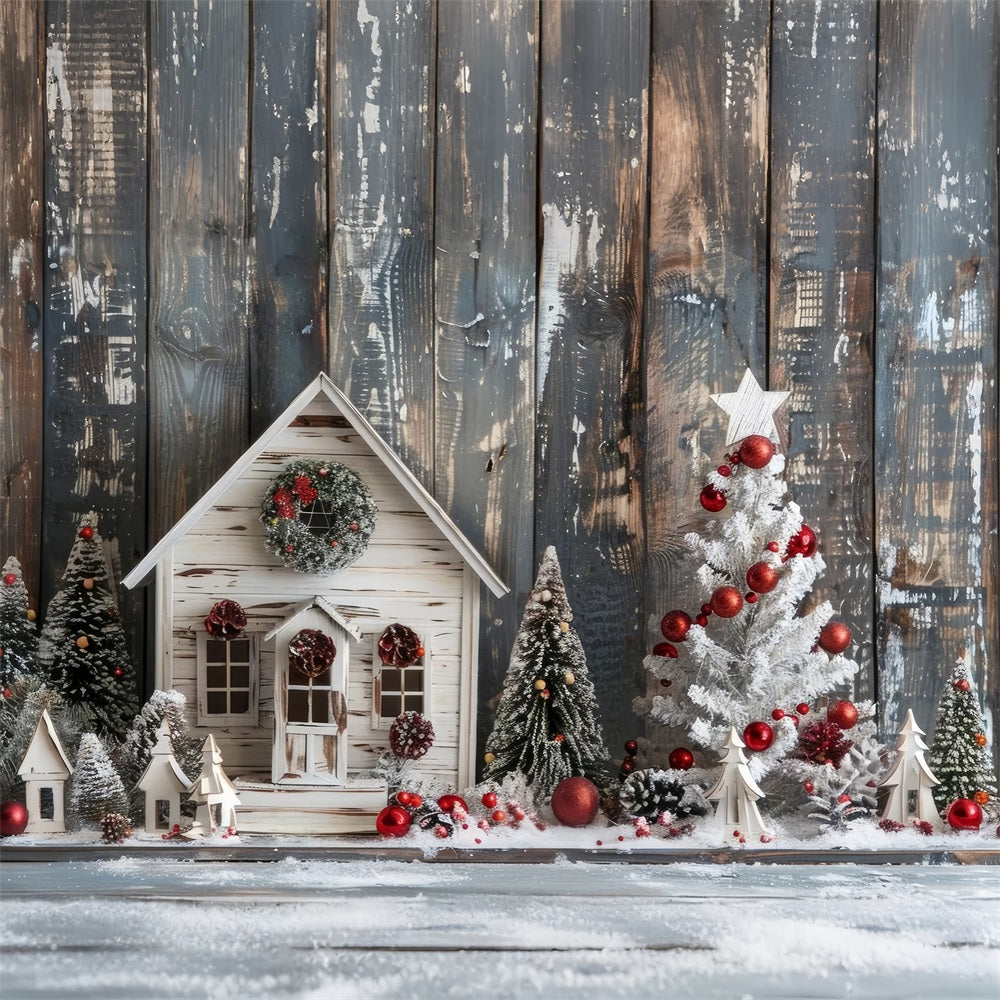 Cozy Cottage Winter Scene Holiday Decor Backdrop BRP9-300 – Dbackdrop
