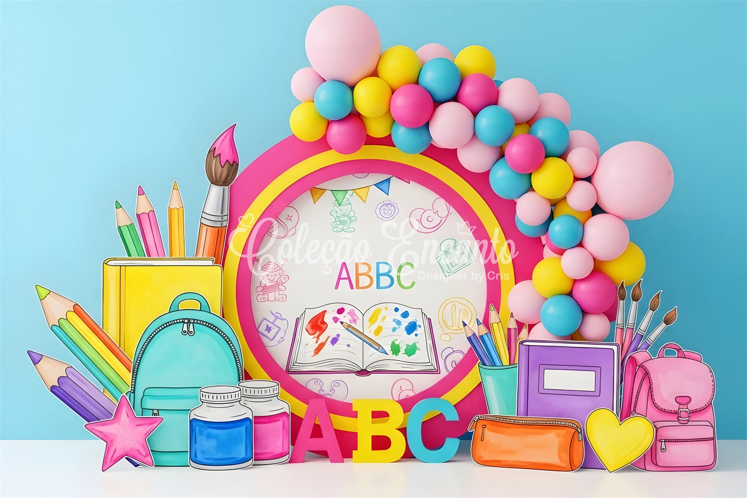 Preschool Backdrop Art Supplies Rainbow Back To School Backdrops By Ma