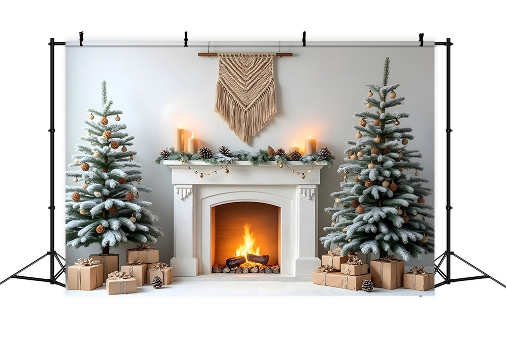 Christmas Fireplace Backdrop Rustic Pine Cone Fireplace Backdrop By Ma