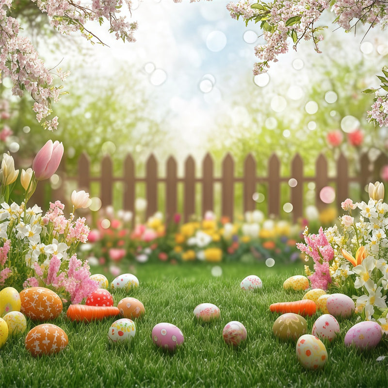 Easter Egg Backdrop Rustic Egg Floral Backdrop CJJ-167