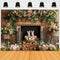 Easter Photo Backdrops Floral Bunny Fireplace Backdrop CJJ-169