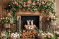 Easter Photo Backdrops Floral Bunny Fireplace Backdrop CJJ-169