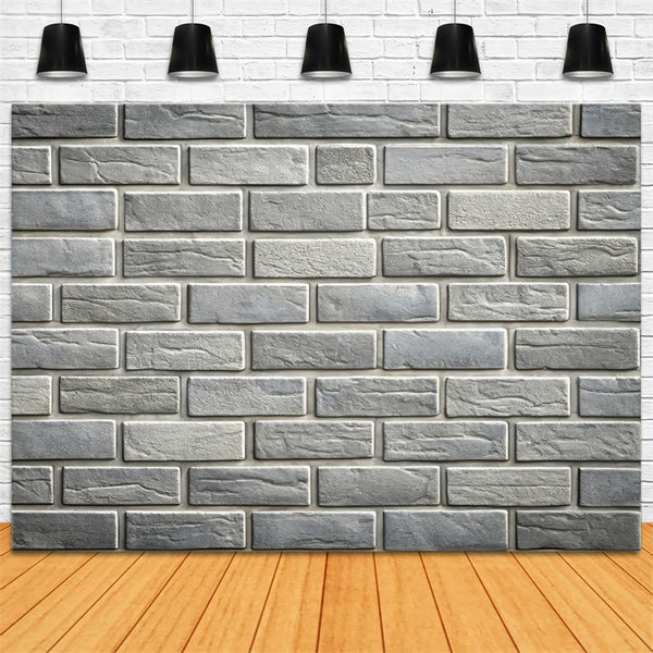 Grey Brick Wall Backdrop Textured Gray Stone Brick Backdrop CJJ3-41