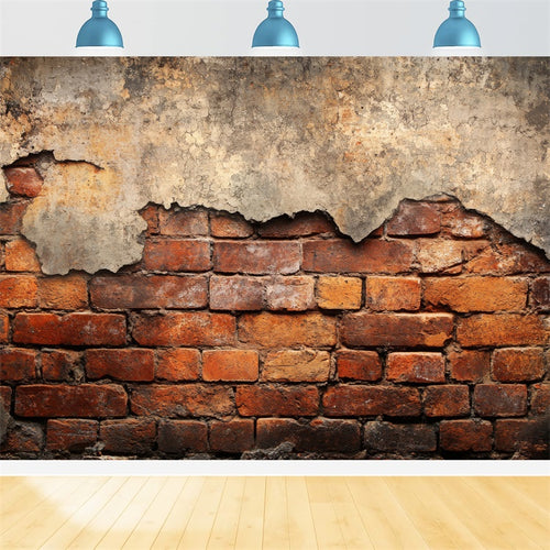 Brick Backdrop Photography Cracked Plaster Red Brick Backdrop CJJ3-44