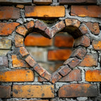 Brick Backdrop Cloth Distressed Heart Shaped Brick Backdrop CJJ3-45