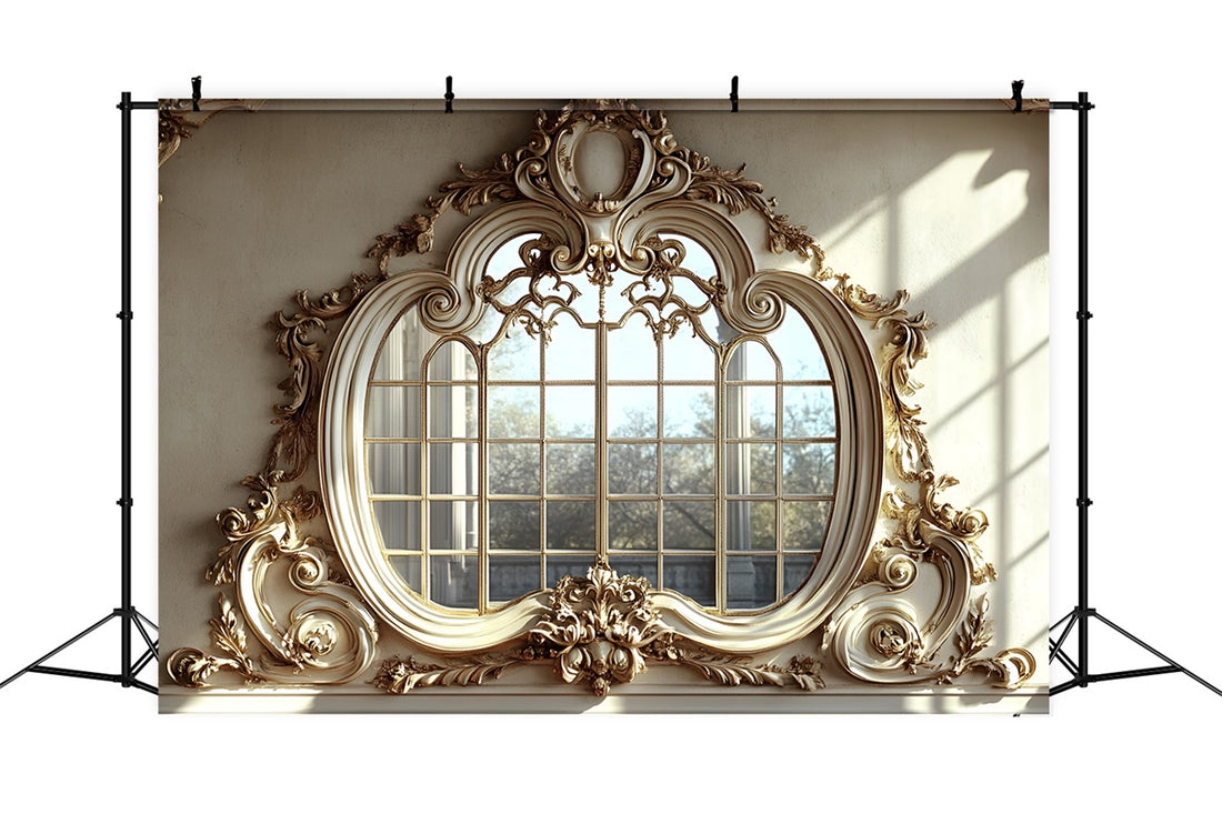 Vintage Wall Backdrop Golden Framed Luxurious Mirror Backdrop CSH2-245