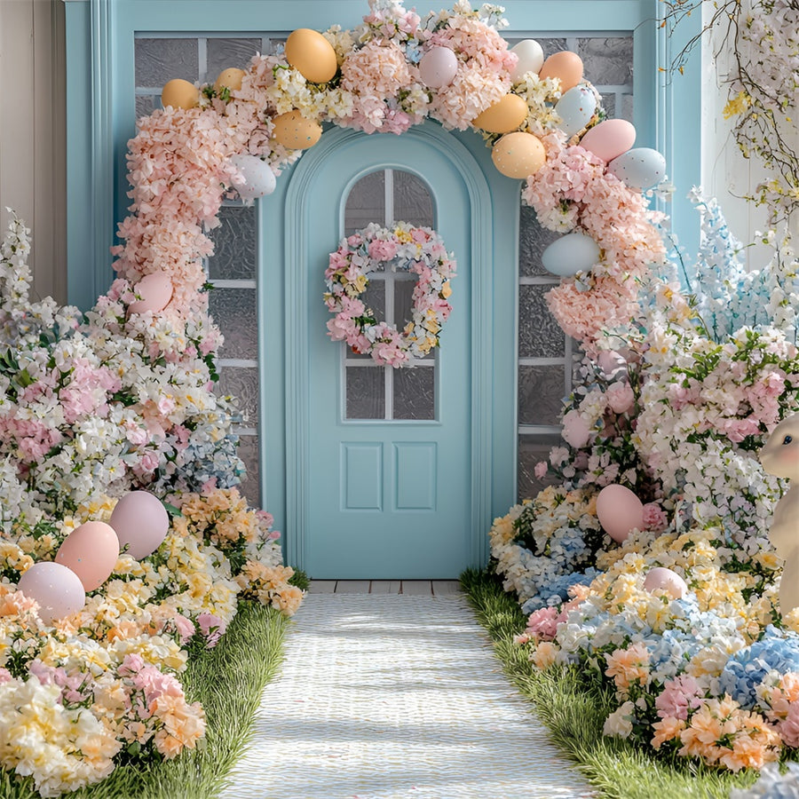 Easter Backdrops For Photography Spring Blossom Gateway Eggs Backdrop