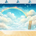Rainbow And Clouds Backdrop Rainbow Sky Fantasy Backdrop CSH4-264