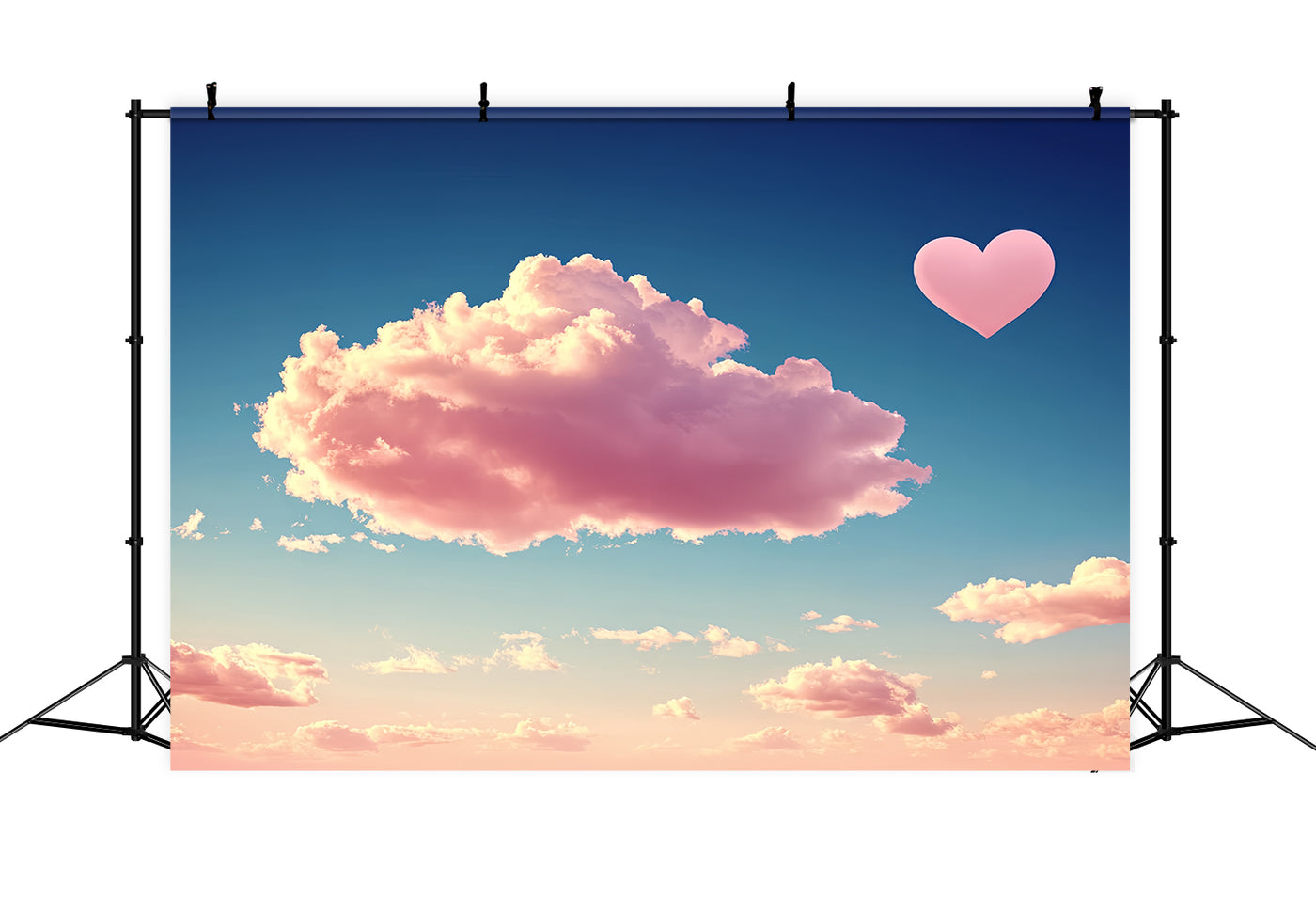 Pink Clouds Backdrop Romantic Pink Clouds Heart Backdrop CSH4-265
