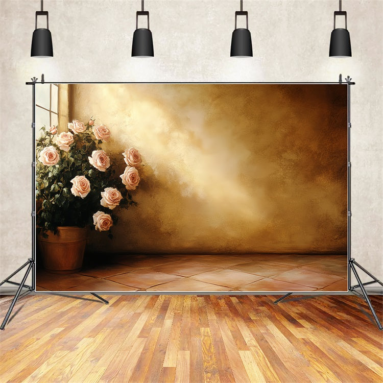 Vintage Backdrops Sunlight Roses Corner Backdrop CSH4-279