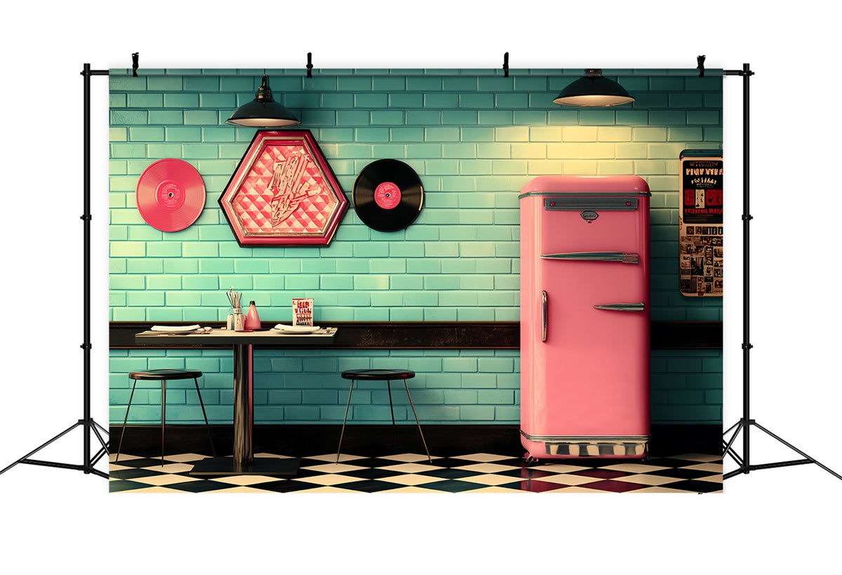 Retro Backdrops Vinyl Record Diner Vintage Backdrops CSH4-316