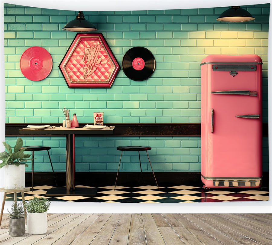 Retro Backdrops Vinyl Record Diner Vintage Backdrops CSH4-316