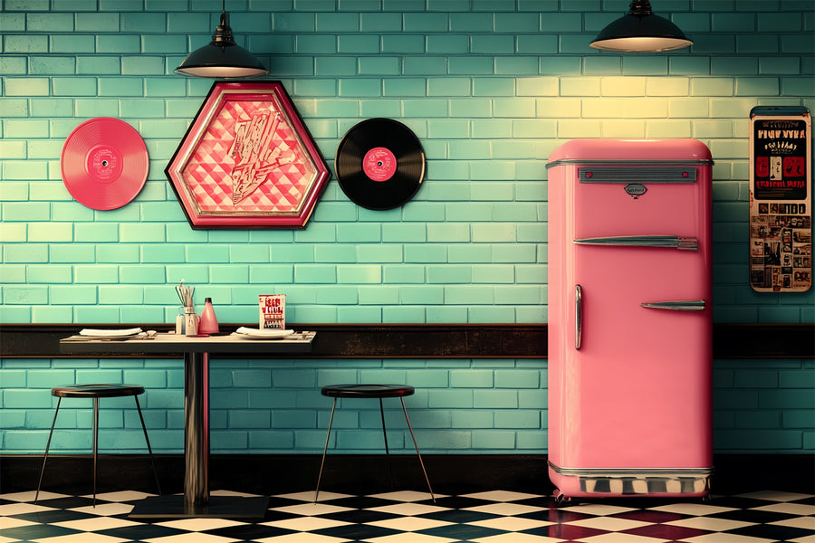 Retro Backdrops Vinyl Record Diner Vintage Backdrops CSH4-316