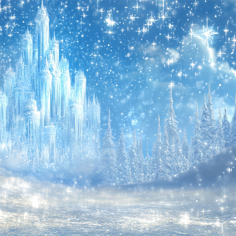 Ice Castle Backdrop Fairytale Snow Backdrop CSH4-325