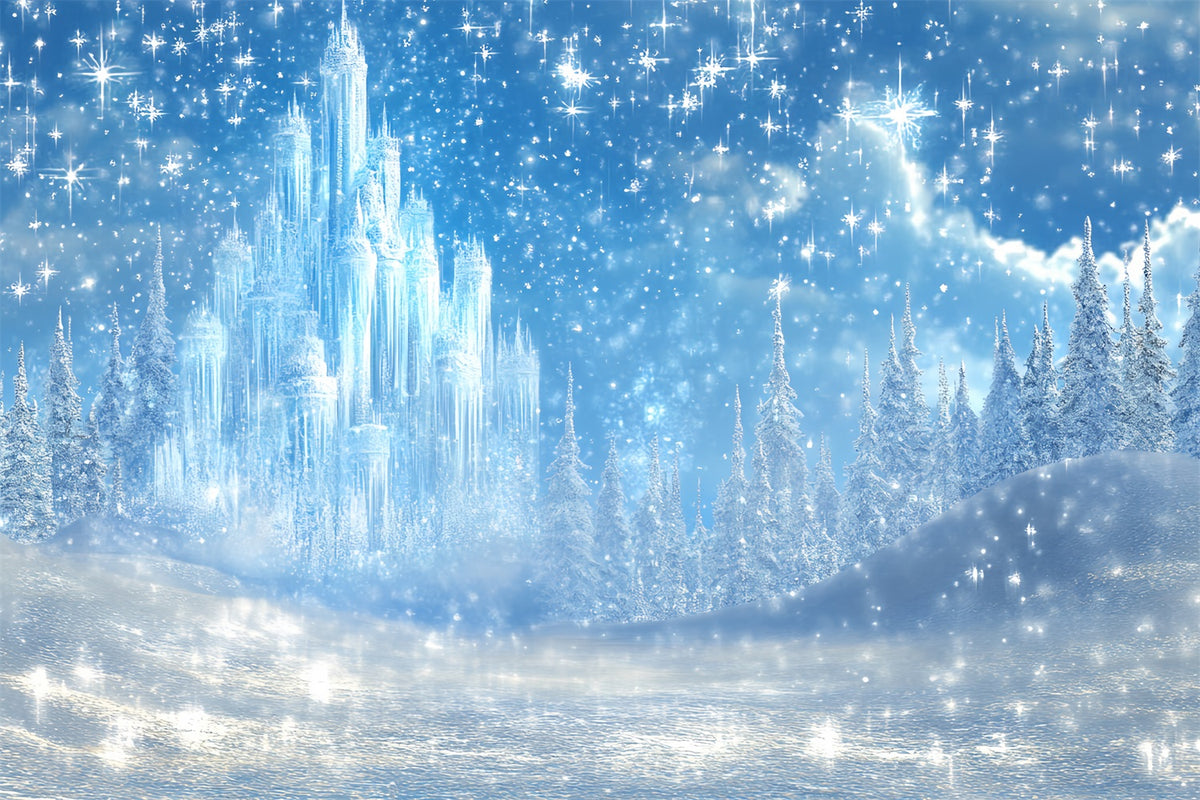 Ice Castle Backdrop Fairytale Snow Backdrop CSH4-325