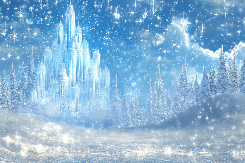 Ice Castle Backdrop Fairytale Snow Backdrop CSH4-325