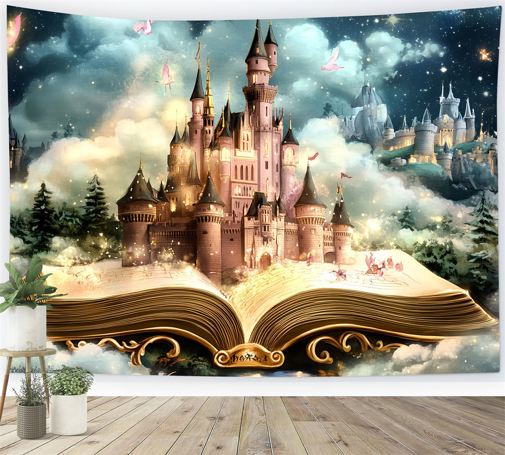 Castle Backdrops Magical Storybook Starlit Sky Backdrop CSH4-347