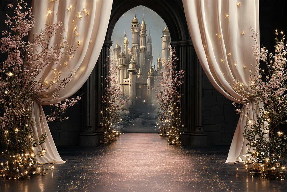 Castle Backdrops Curtain Reveal Enchanted Bloom Backdrop CSH4-350