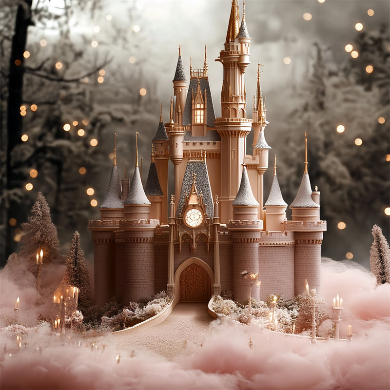 Winter Castle Backdrop Dreamland Forest Illumination Backdrop CSH4-351
