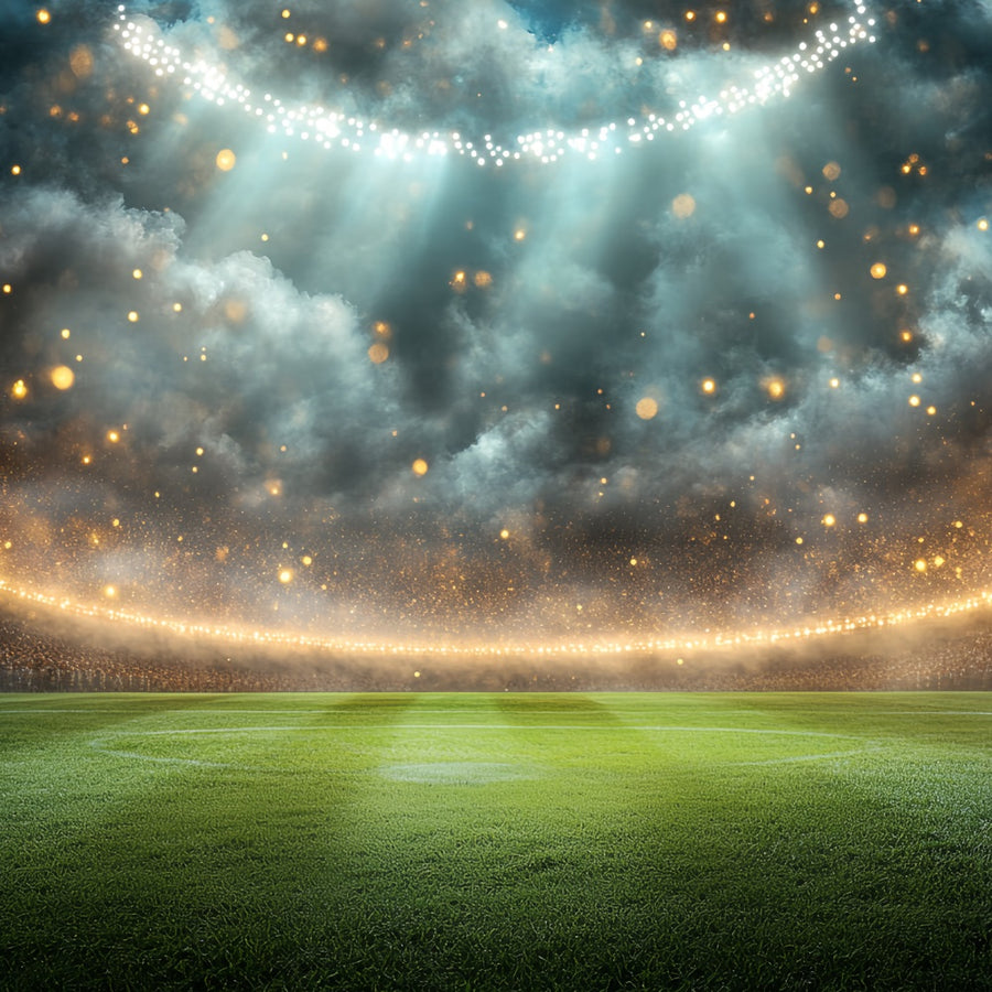 Football Field Backdrop Magical Soccer Arena Sparkle Backdrop CSH4-371