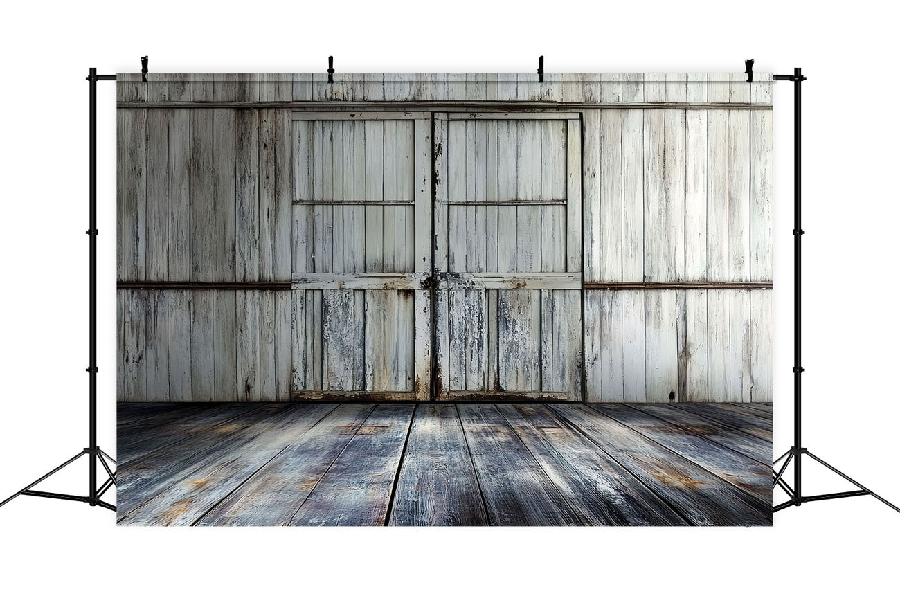 Retro Backdrops Rustic Farmhouse Barn Door Vintage Backdrops CSH4-396