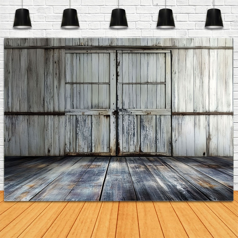 Retro Backdrops Rustic Farmhouse Barn Door Vintage Backdrops CSH4-396