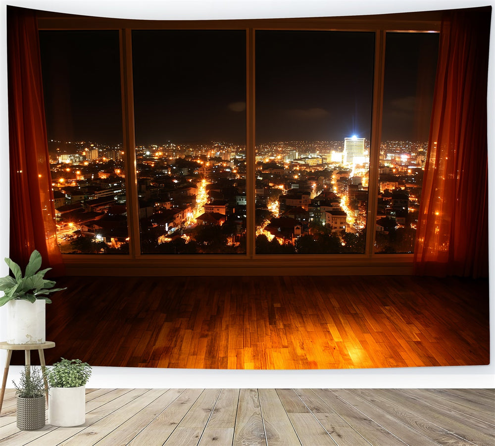 Vintage Photography Backdrops Midnight City View Backdrop CSH4-401