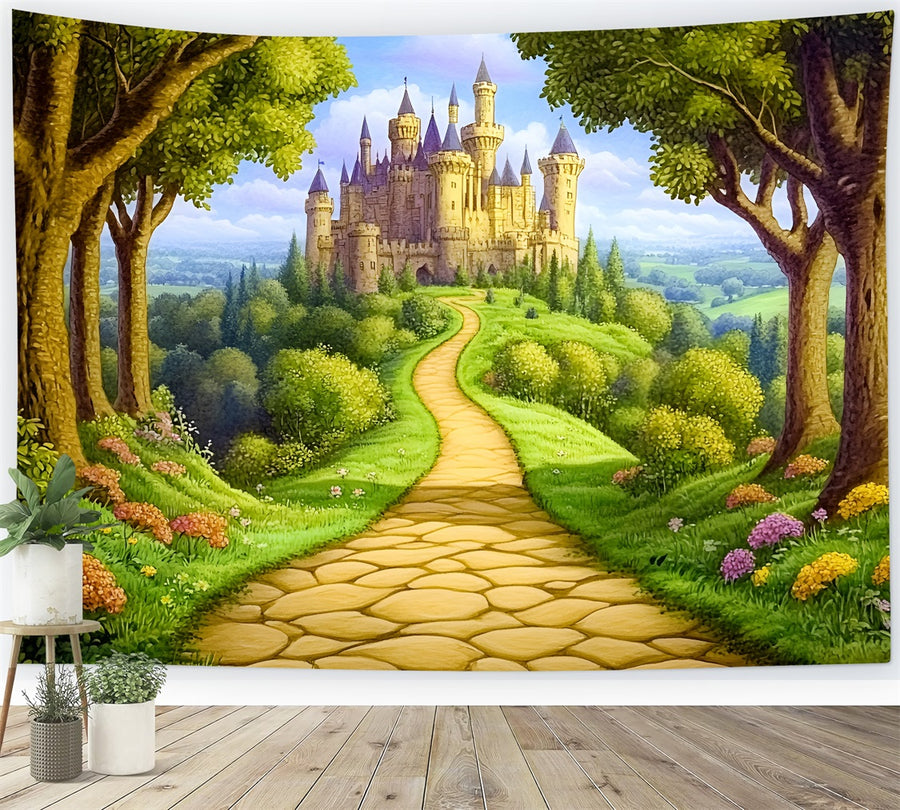 Fairy Tale Forest Backdrop Castle Path Backdrop CSH4-77