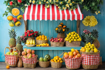 Summer Photo Backdrop Colorful Fruit Market Stall Backdrop CSH5-129