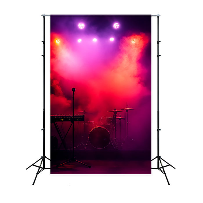 Concert Stage Backdrop Smoke Lights Concert Night Backdrop CSH5-151