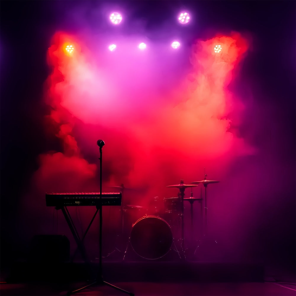 Concert Stage Backdrop Smoke Lights Concert Night Backdrop CSH5-151