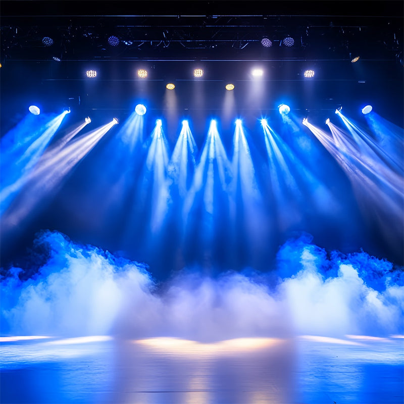 Concert Stage Backdrop Blue Beam Smoke Show Backdrop CSH5-153
