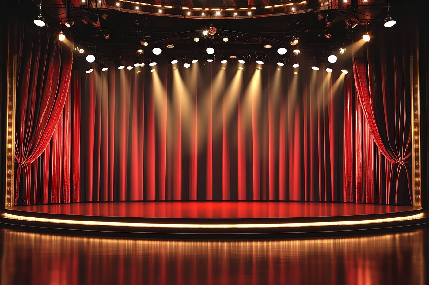 Broadway Stage Backdrops Broadway Theatre Curtain Spotlights Backdrop