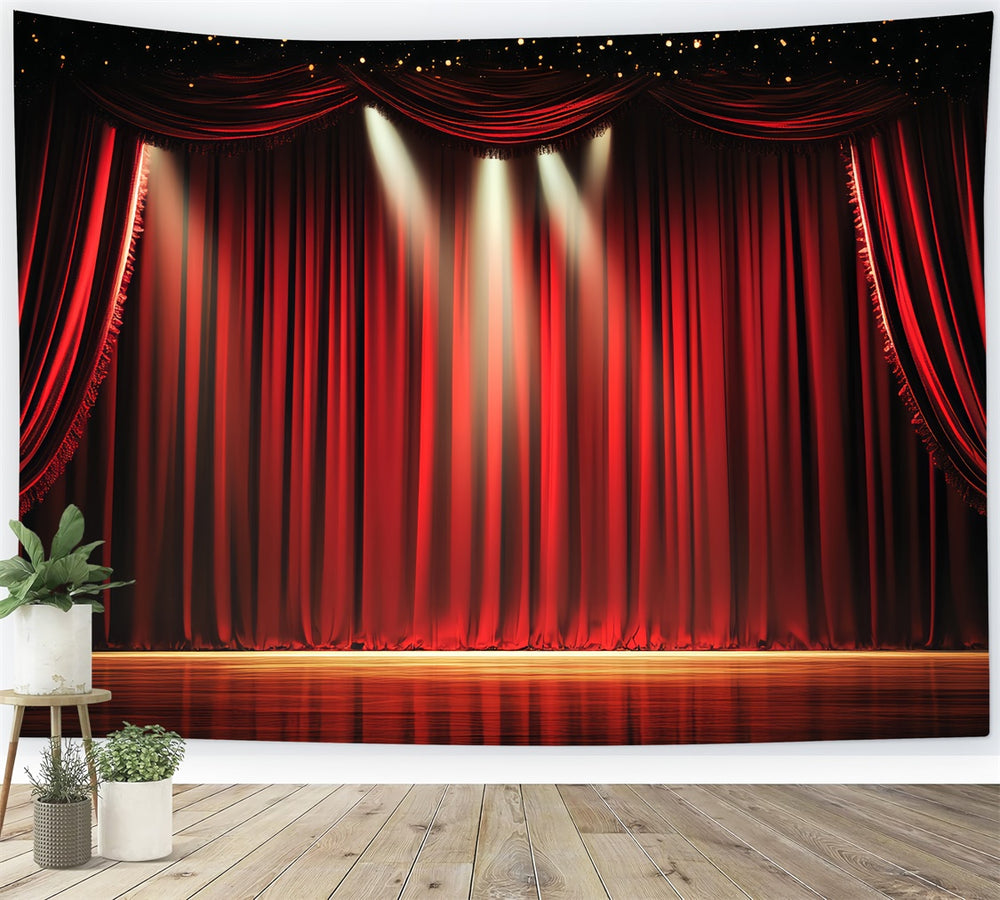 Broadway Stage Backdrops Vintage Lights Curtains Backdrop CSH5-161