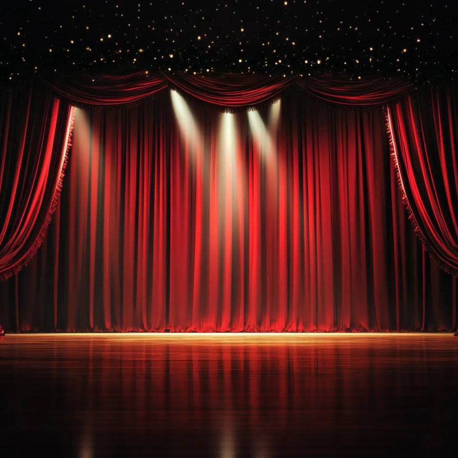 Broadway Stage Backdrops Vintage Lights Curtains Backdrop CSH5-161