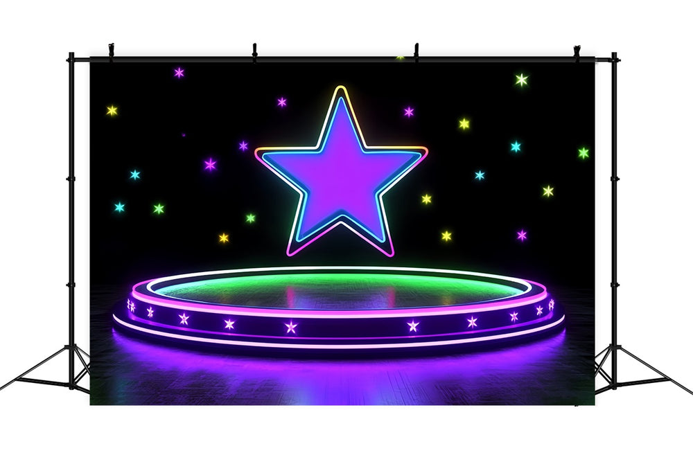 Stage Backdrops Vibrant Neon Starry Show Backdrop CSH5-163