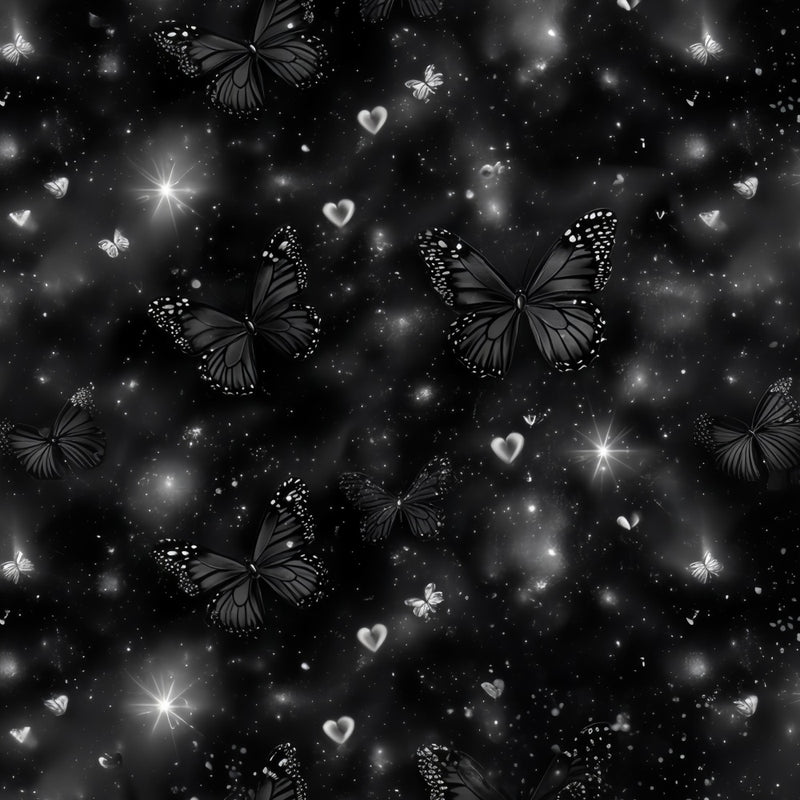90s Backdrop Black Butterfly Glitter Hearts Backdrop CSH5-198