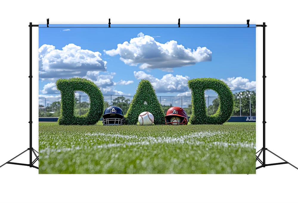 Fathers Day Photo Backdrop Green Turf Baseball Backdrop CSH5-47