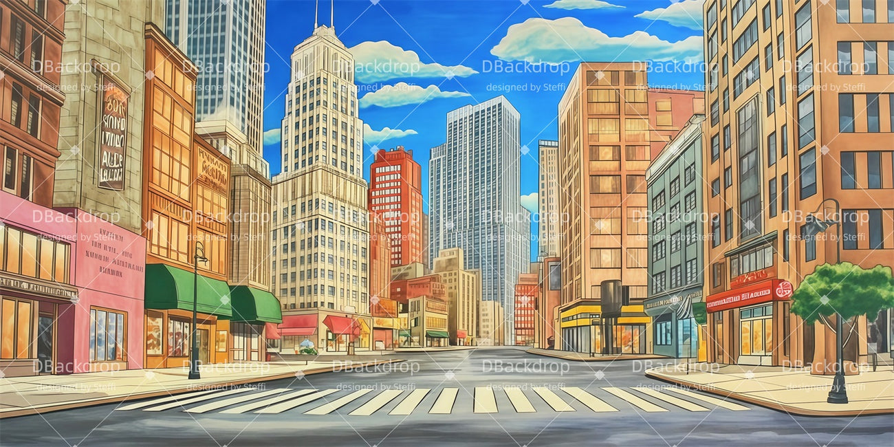 Performance Backdrops Daytime NYC Street Large Stage Backdrops CSH510-