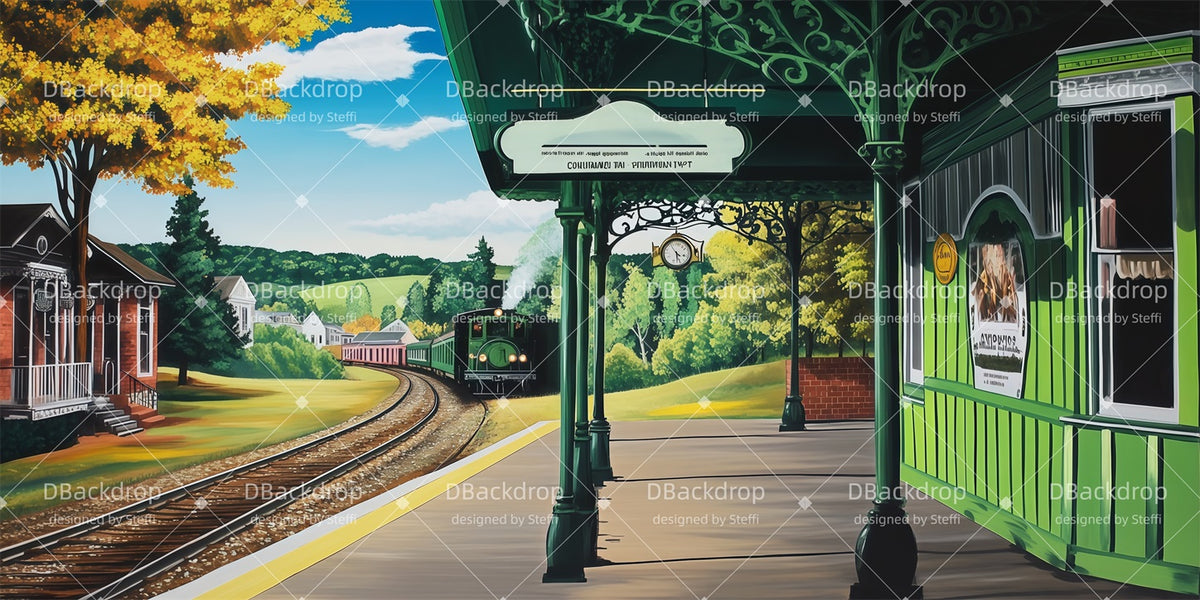 Professional Stage Backdrops Train platform School Play Backdrops CSH5