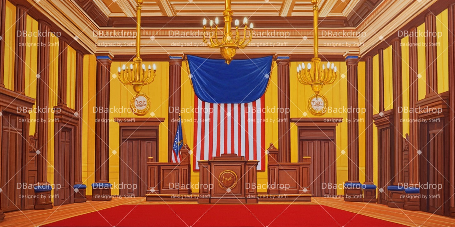 Theater Stage Backdrop Court of Law Performance Backdrops CSH510-T55