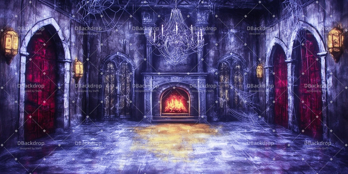 Performance Backdrops Haunted Interior Church Stage Backdrops CSH510-T