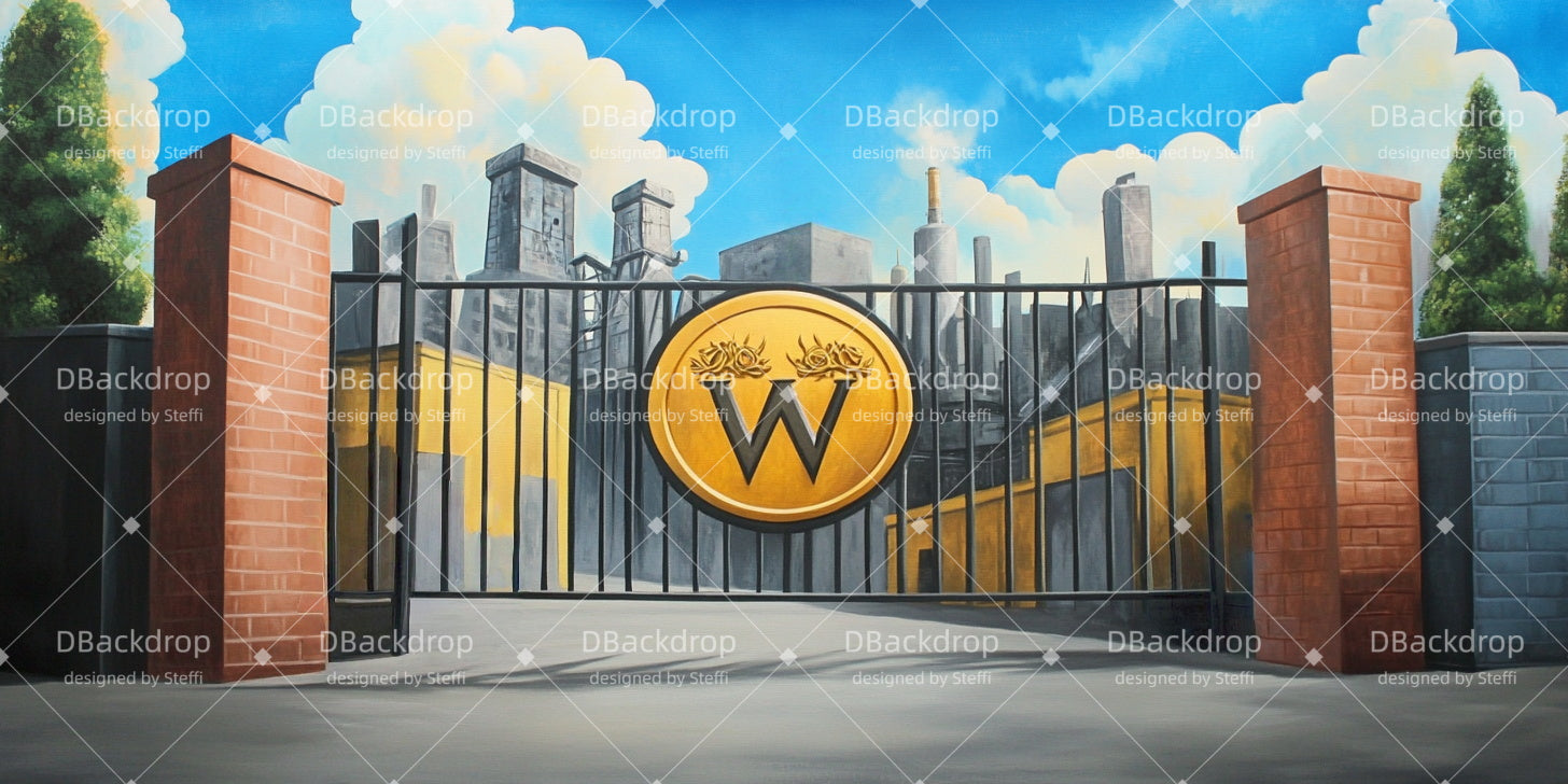 Theater Stage Backdrop Chocolate Factory Gate Performance Backdrops CS