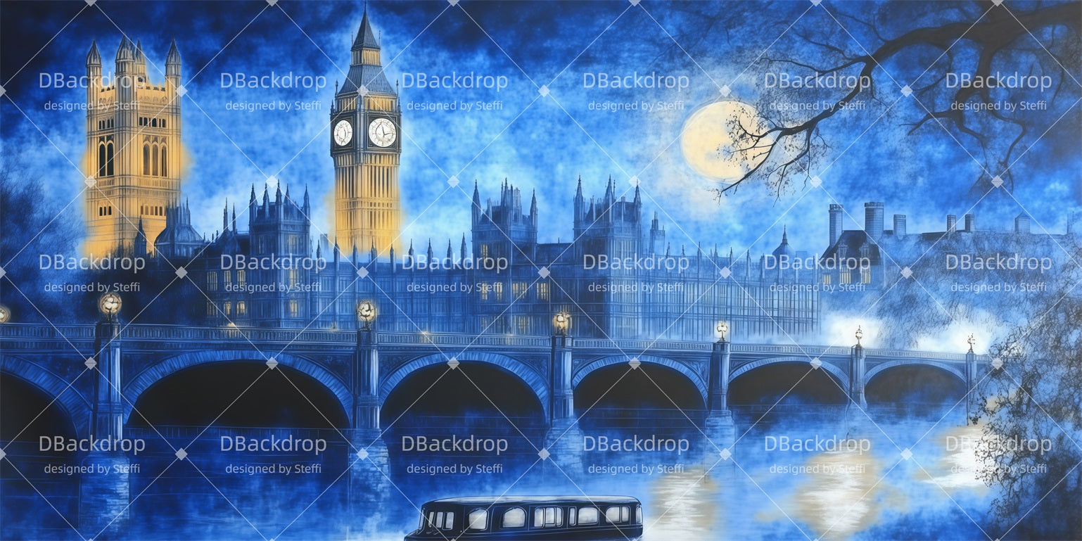 Large Stage Backdrops Fly Over London Theater Backdrop CSH511-T2