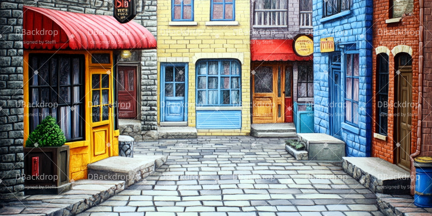 Large Stage Backdrops Small Town Street Performance Backdrops CSH511-T