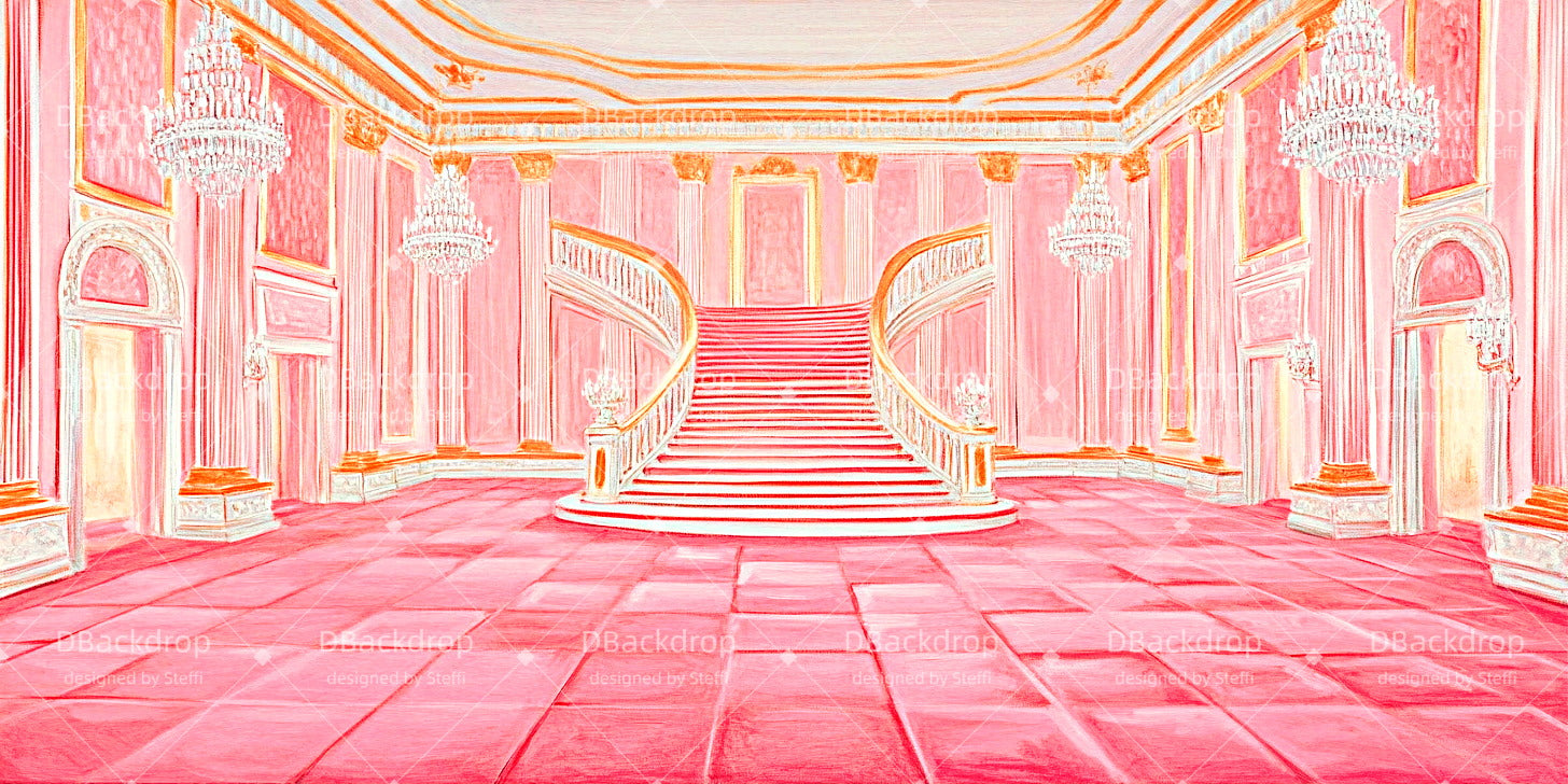 Performance Backdrop Pink Luxury Hall Dance Recital Backdrop CSH511-T8
