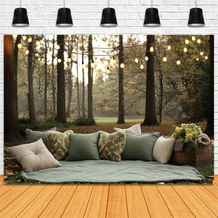 Photo Backdrop Forest Twilight Picnic Setup Backdrop CSH57-165