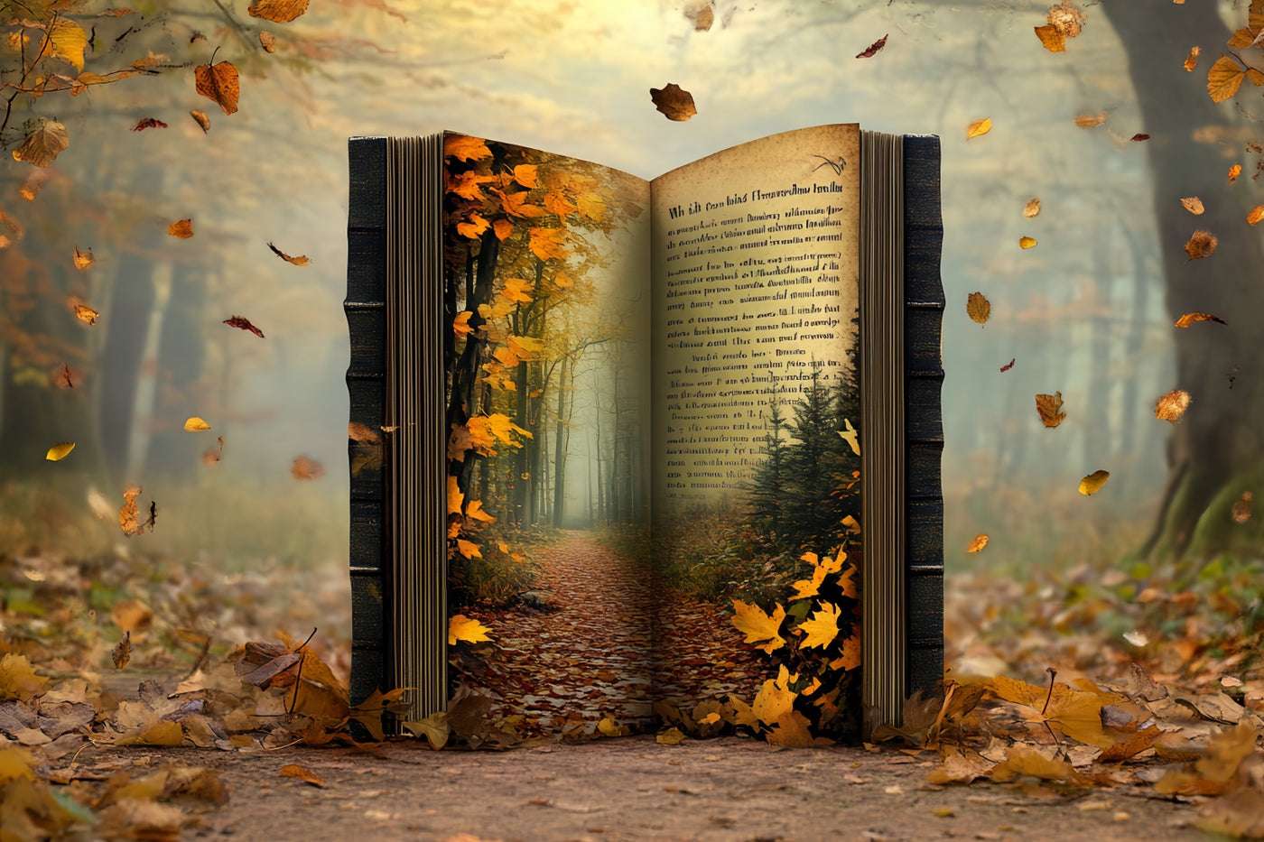 Fall Leaves Backdrop Enchanted Forest Storybook Backdrop CSH57-182