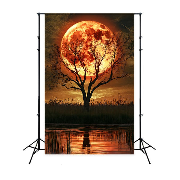 Halloween Moon Backdrop Crimson Moon Willow Backdrop CSH6-112