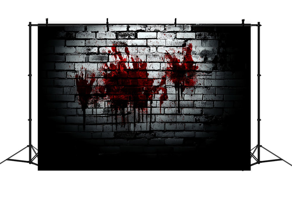 Halloween Backdrop Haunted Blood Stained Wall Brick Backdrop CSH6-138